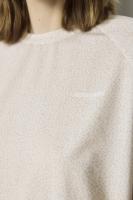 China Micro Ladies Plain T Shirts Neutral Beige Casual Raglan 3 4 Sleeve Tee Customization for sale