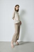 China Micro Ladies Plain T Shirts Neutral Beige Casual Raglan 3 4 Sleeve Tee Customization for sale