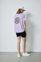 China 96 - 112cm Basic Tops Oversized Lilac  Snake Graphic Tee Biker Short Set 2 Piece for sale