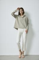 China Loop Fabric Soft Striped Hoodie Gentle On Skin Sweatshirt for sale