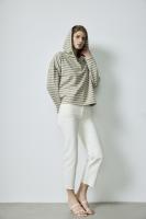 China Loop Fabric Soft Striped Hoodie Gentle On Skin Sweatshirt for sale