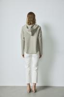 China Loop Fabric Soft Striped Hoodie Gentle On Skin Sweatshirt for sale