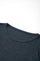 China Charcoal Black Wool Base Layer Slim Fit Crew Neck Long Sleeve Top  Customized Color for sale