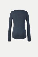 China Charcoal Black Wool Base Layer Slim Fit Crew Neck Long Sleeve Top  Customized Color for sale
