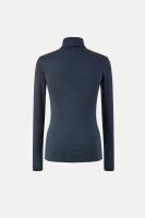 China High Breathability Merino Wool Underwear Womens Heathered Slate Blue Turtleneck Base Layer for sale