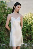 China 100% Mulberry Silk Nightdress with Adjustable Thin Straps and Breathable Moisture-Wicking Fabric for sale