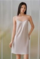 China 100% Mulberry Silk Nightdress with Adjustable Thin Straps and Breathable Moisture-Wicking Fabric for sale