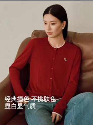 China Color-Block Cardigan, Wool & Silk for sale