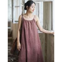 China Ramie Tie-Dye Maxi Dress (Free Size) for sale