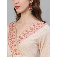 China Indian Cotton Print Dress & Shawl Set (Women) for sale