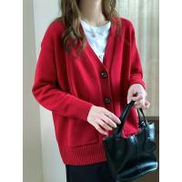 China 100% Cotton Knit Cardigan - Women's Soft Solid Casual Open-Front Sweater for sale