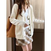 China 100% Cotton Knit Cardigan - Women's Soft Solid Casual Open-Front Sweater for sale