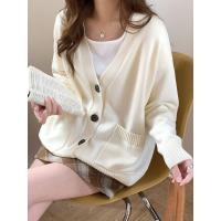 China 100% Cotton Knit Cardigan - Women's Soft Solid Casual Open-Front Sweater for sale