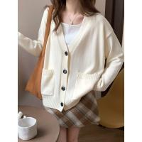 China 100% Cotton Knit Cardigan - Women's Soft Solid Casual Open-Front Sweater for sale