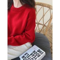 China Soft Knit Crewneck Sweater - Women's Cozy Loose-Fit Pullover for sale