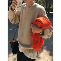 China Soft Knit Crewneck Sweater - Women's Cozy Loose-Fit Pullover for sale
