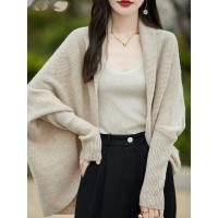 China 100% Wool Batwing Cardigan - Women's Cocoon Cape-Style Open-Front Sweater for sale