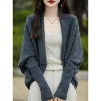 China 100% Wool Batwing Cardigan - Women's Cocoon Cape-Style Open-Front Sweater for sale