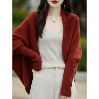 China 100% Wool Batwing Cardigan - Women's Cocoon Cape-Style Open-Front Sweater for sale
