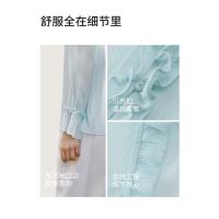 China Mulberry Silk Ruffle Trim Blouse - Women's Soft Pleated Short-Sleeve Top for sale