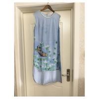 China Chinese-Style Silk Floral Dress - Women's Sleeveless A-Line Midi Dress for sale
