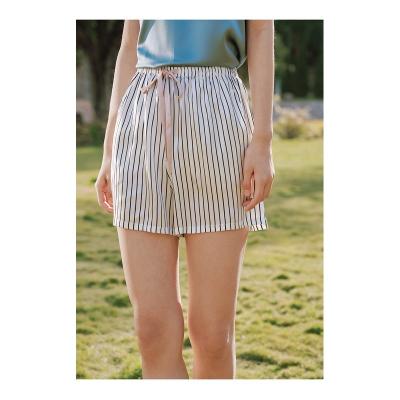 China Striped Silk Tank & Shorts Pajama Set - Women's Lightweight Summer Lounge Set for sale