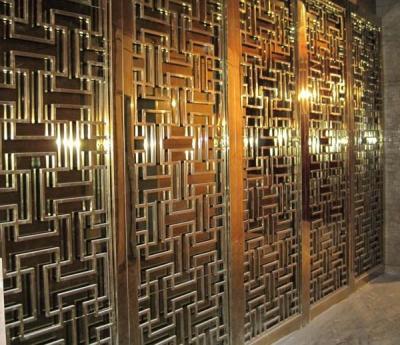 China 304 golden stainless steel decorative screens room dividers for sale
