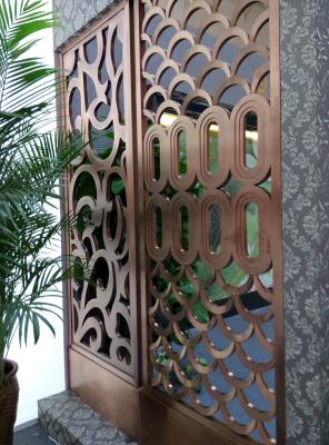 China decorative rose golden stainless steel screen room dividers curtain with mirror/hairline for sale