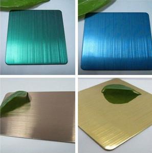 China hairline decorative stainless steel sheet with color gold/rose gold/bronze/black/blue for sale