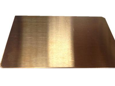 China Hairline finish Rose Gold colored stainless steel sheet 1219*2438mm with PVC coating for sale