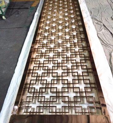 China High-grade 304 stainless steel mirror rose gold stainless steel wall panels screen factory for sale