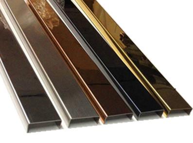 China Stainless steel profiled edging strip processing ,rose gold stainless steel U-shaped groov for sale