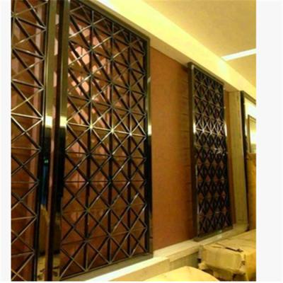 China decorative metal screen,304 stainless steel panel screen with bronze hairline plating for sale