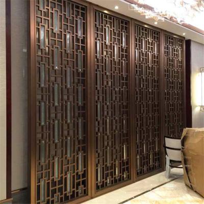 China bronze color Metal Room Divider Screen Partition for hotel room decoration for sale