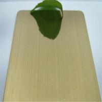 China 304 stainless steel gold color sheet NO.4 brushed finish decorative metal panel for sale