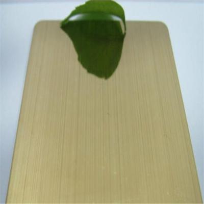 China 304 stainless steel gold color sheet NO.4 brushed finish decorative metal panel for sale