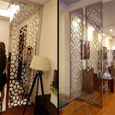 China custom design project metal screen color coating laser cut room divider in dining room for sale