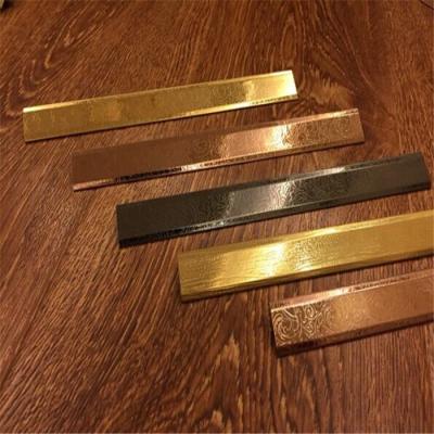 China Stainless steel hairline finish flat bar titanium color for sale