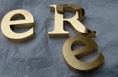 China CNC laser cut brass color stainless steel backlit custom letters for sale