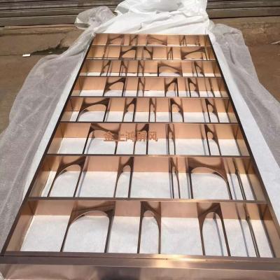 China Rose Gold Stainless Steel Perforated  Panels For Column Cover/Cladding for sale
