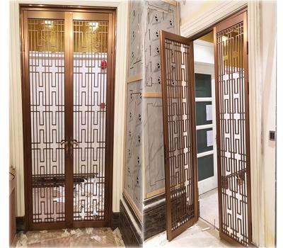 China hotel indoor stainless steel screen room divider metal door partition made in china for sale