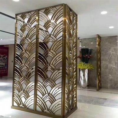 China Rose Gold Stainless Steel Screen Panels For Hotels/Villa/Lobby Interior Decoration for sale