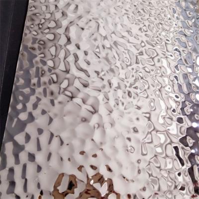 China 304 316 Grade embossed Stainless Steel Sheet hammered Mirror Finish for wall cladding for sale