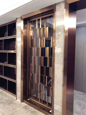 China Metal screen golden color shinny reflective screen partition panel for wall dividers or door parititons for sale