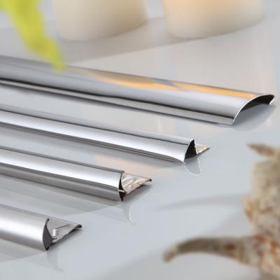 China Hairline Finish Gold Stainless Steel Trim Edge Trim Molding 201 304 316 for wall ceiling frame furniture decoration for sale