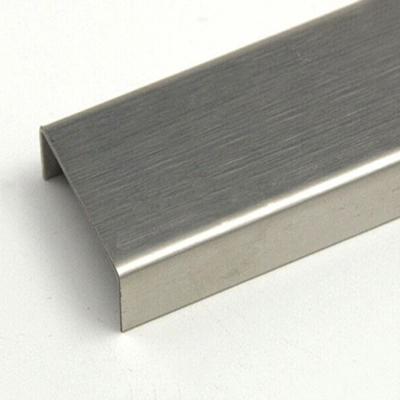 China Hairline Finish Stainless Steel Angle U Shape Trim 201 304 316 For Wall Ceiling Frame Furniture Decoration for sale