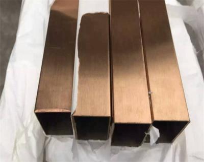 China decorative gold color stainless steel profile square hollow pipe and tube mirror or hairline finish for sale