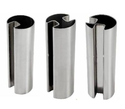 China 304 316 stainless steel channel tube and pipe for glass railings with mirror or hairline finish for sale
