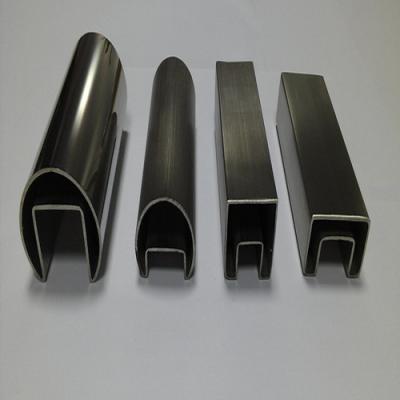 China 316 Stainless Steel Groove Tube or inox channel tube  for  Balustrade for sale