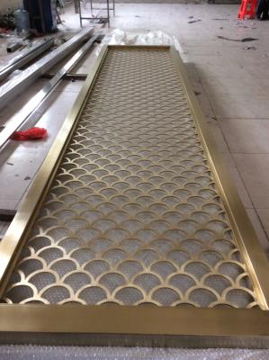 China Gold Stainless Steel Carved/ Engraved Mashrabiyia  Panels Stair  For Railing/Balustrade/Balcony for sale